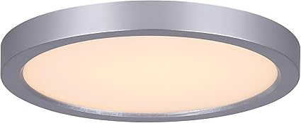 Canarm LED 7-Inch Round Ceiling Light Silver Finish, Dimmable with ...