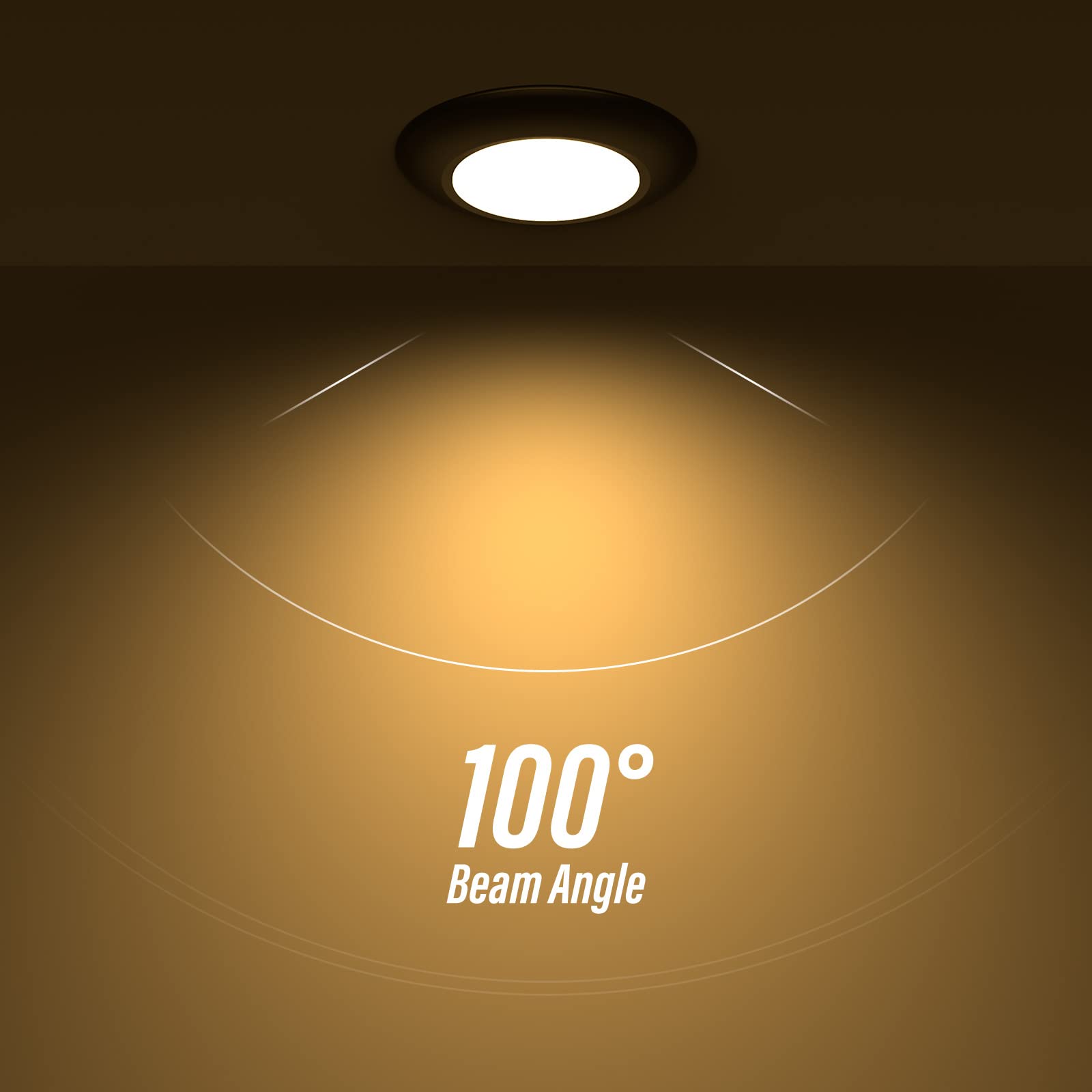 20 Packs Black 6 Inch LED Disk Light Surface Mount Low Profile Recessed ...