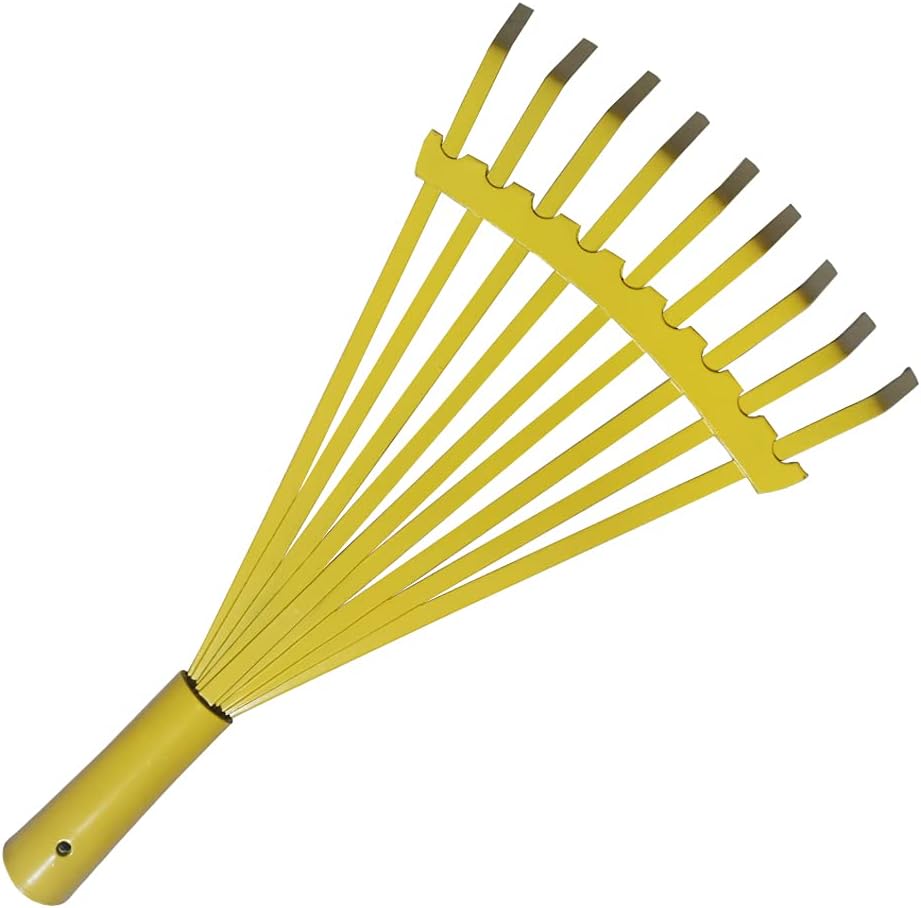 Amazon.com : 9 Tines Gardening Rake Small Metal Garden Hand Lawn Rake ...