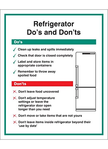 Caledonia Signs 25623H Refrigerator - Do's and Don'ts Sign, Self ...