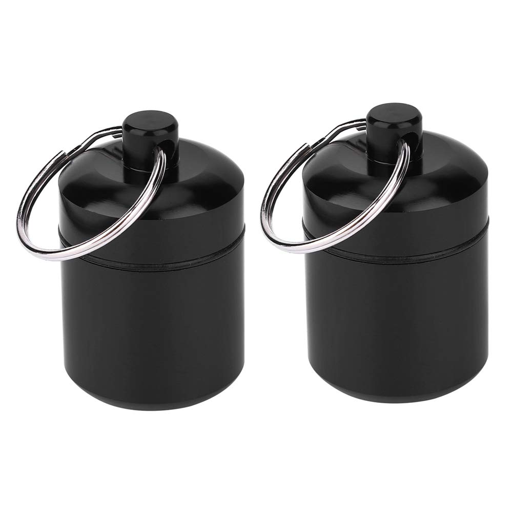 Portable Pill Case,2 Pcs Aluminium Alloy Round Pill Box,Waterproof ...