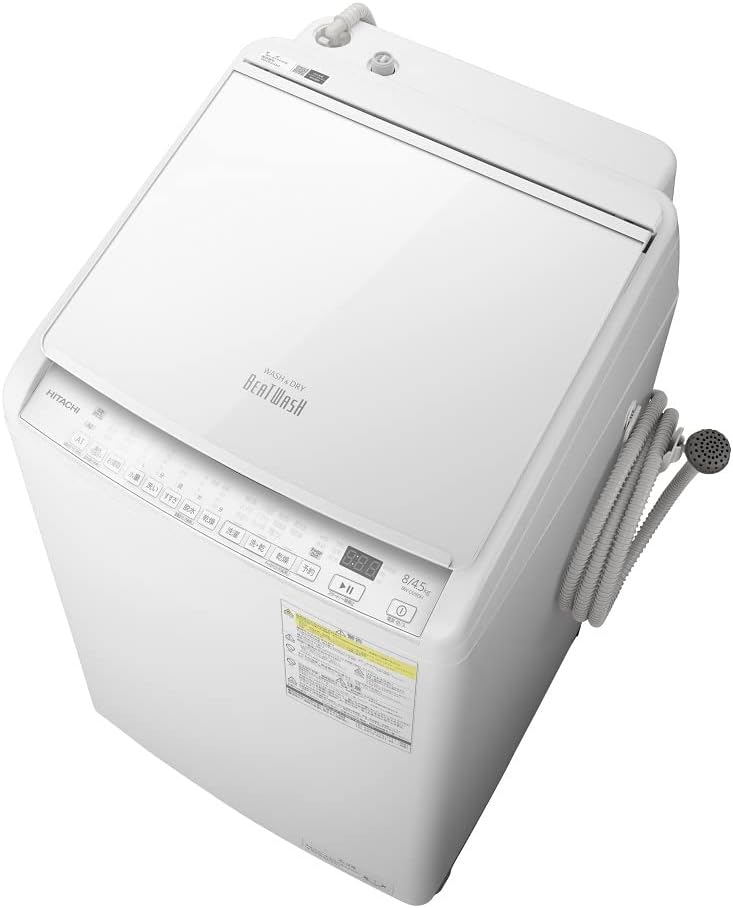 Amazon | 縦型洗濯乾燥機 ビートウォッシュ 洗濯8kg 乾燥4.5kg ホワイト 日立 BW-DV80K W | 日立(HITACHI) | 洗濯機 通販