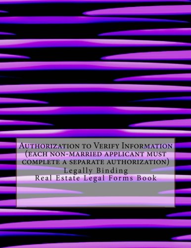 Authorization to Verify Information (each non-married applicant must ...