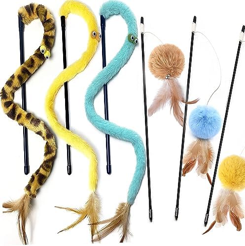 Amazon.com : NVTED Cat Feather Toy Set, Playing Cats Toys Cat Wand Pet ...
