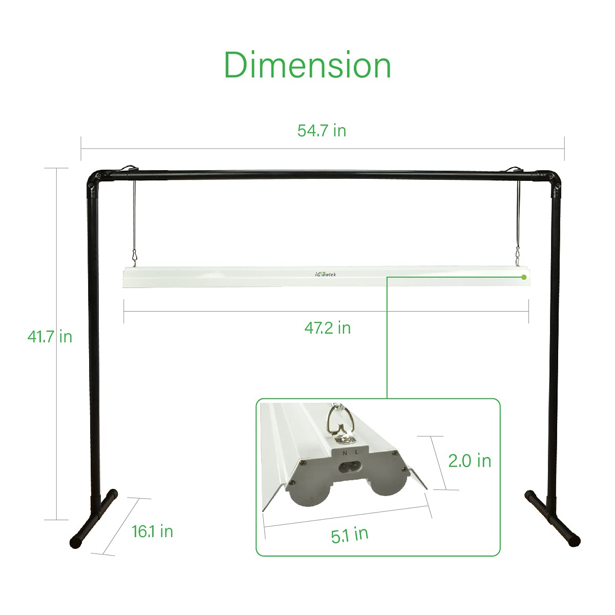 iGrowtek 4 feet 40W LED Grow Light Stand Rack for Seedling,Growing ...