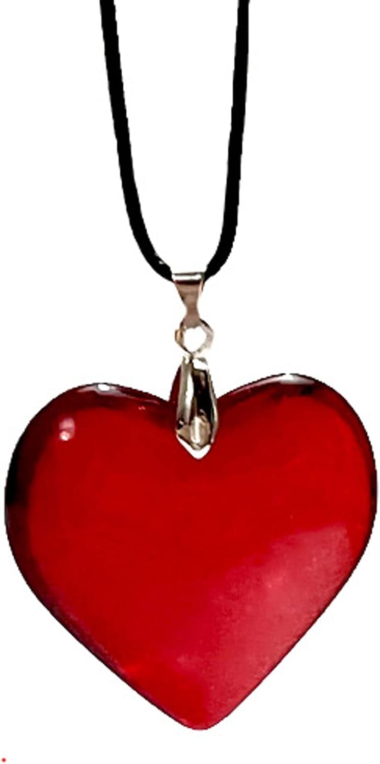 Amazon.com: Lnnmomn Large Red Semi-Transparent Solid Glass Heart ...