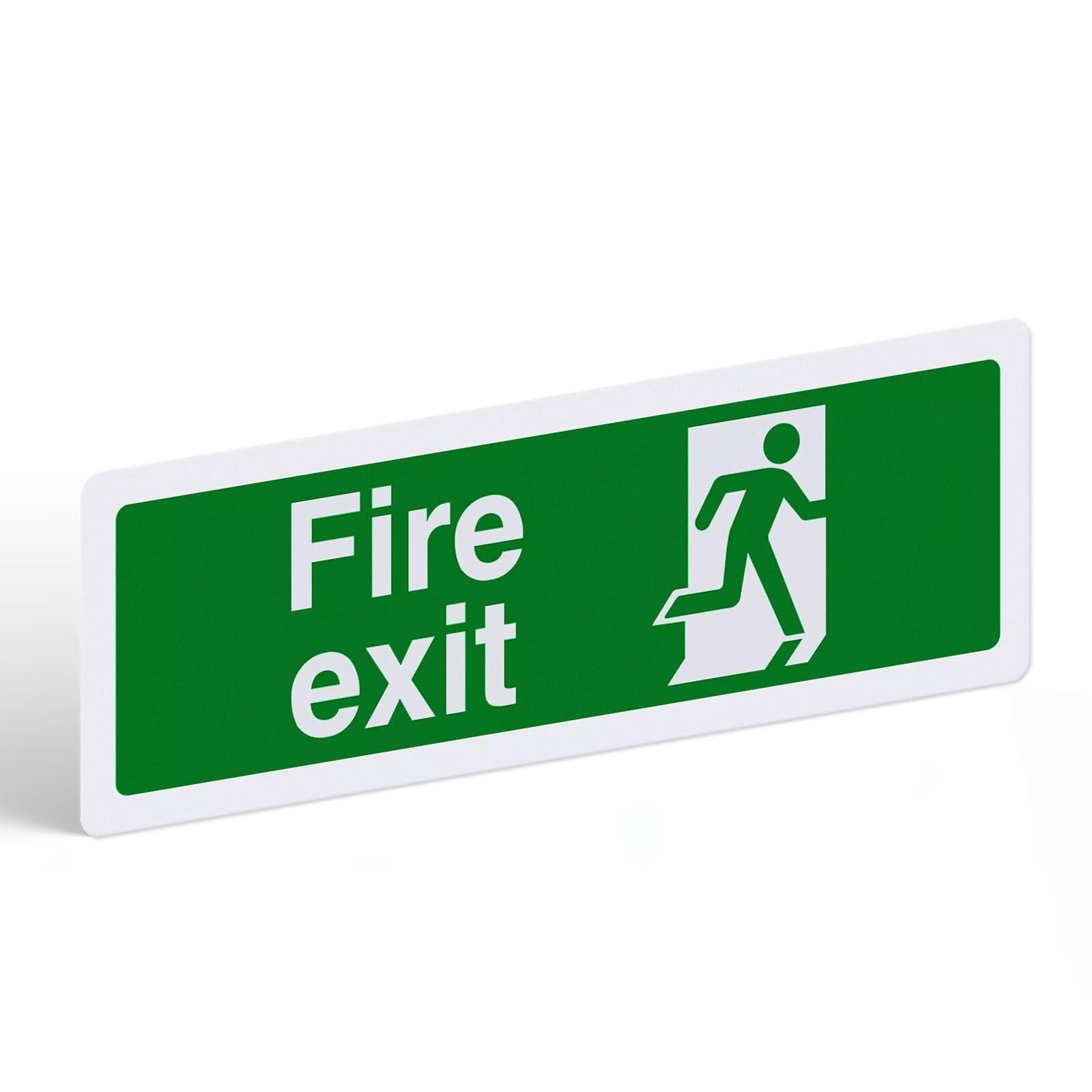 Fire Exit Sign with No Arrow - PVC Rigid Plastic with Self-Adhesive ...