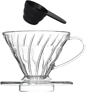 Amazon.com: Plastic Coffee Dripper Size 02, with Free Coffee Scoop, V60 Coffee Dripper, Pour ...