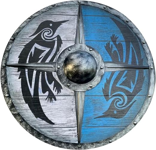 APAX Premium Medieval Viking Bjorn Lothbrok Shield, Battle Ready Round ...