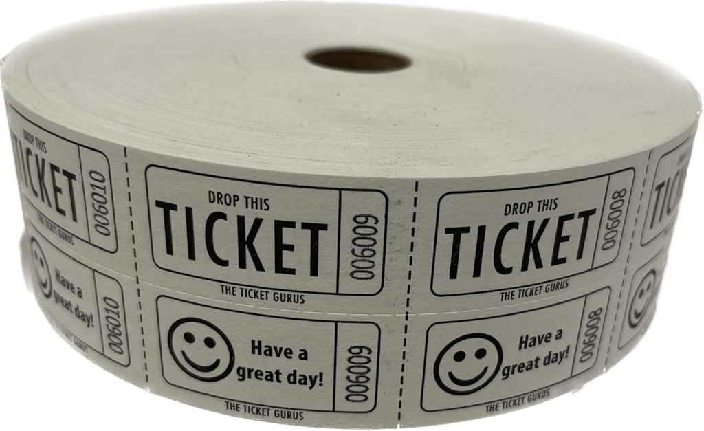 Amazon.com : The Ticket Gurus Double Smile Raffle tickets-2000/roll ...