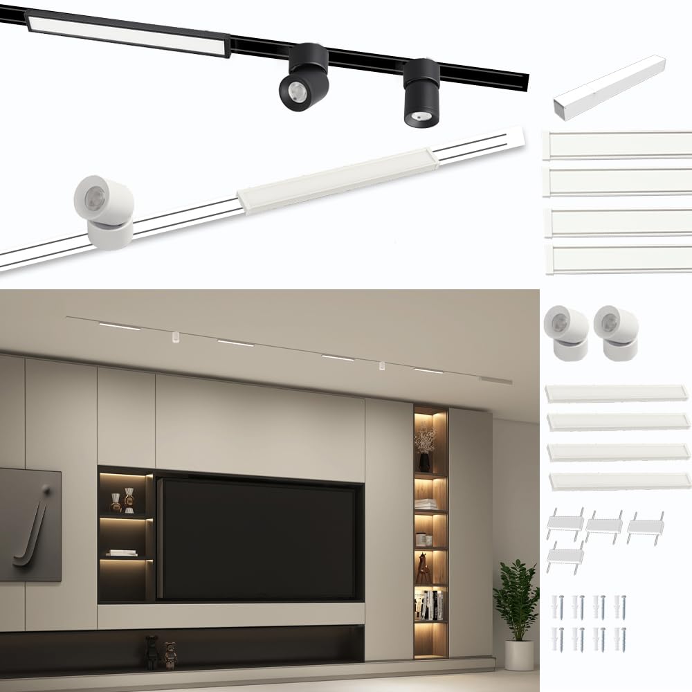 Track Lights Ceiling Hengsense Magnetic Track Lighting Rail, 4-Wire ...