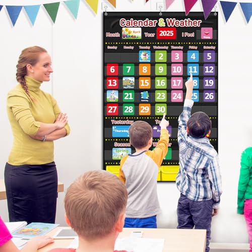 Buy My Daily Calendar Felt Board for Kids Preschool Must Haves, Circle ...