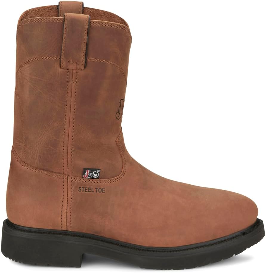 Amazon.com | Justin Boots Men's OW4764 Round-Up 10” Steel Toe Work Boot ...