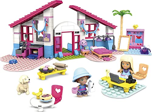 Mega MEGA Barbie Malibu House Building Set with 303 Bricks and Special ...
