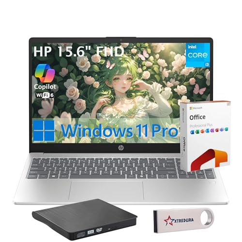HP 15.6 inch FHD Laptop, Windows 11 Pro, Free Lifetime MS Office ...