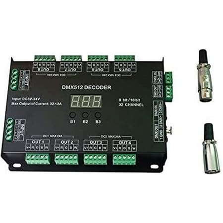 Amazon.com: AZIMOM 24 Channel DMX Decoder Controller with Digital Display DC5V-24V 3A/CH RGB ...