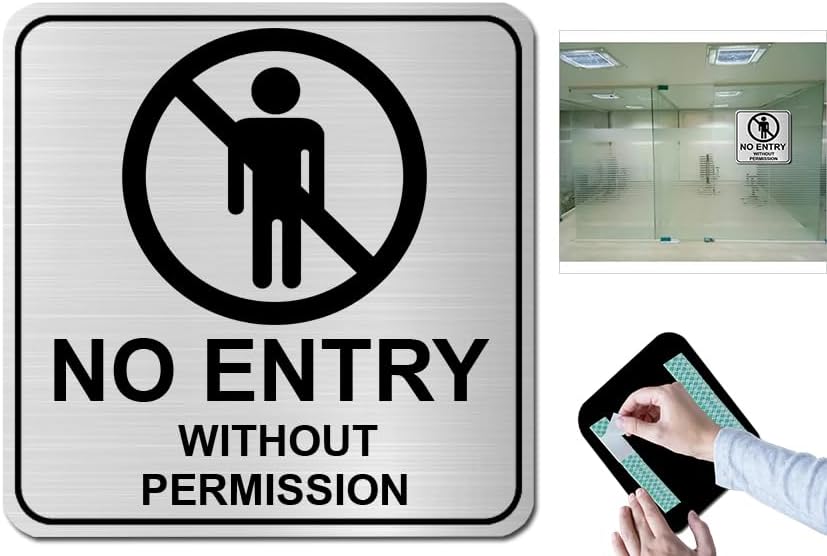 Aditya Sign® No Entry Without Permission Staff Entry Only Sign Board ...