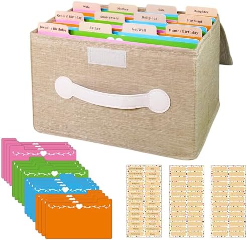DOFFICE Greeting Cards Assortment Box, Greeting Card Organizer Box with ...