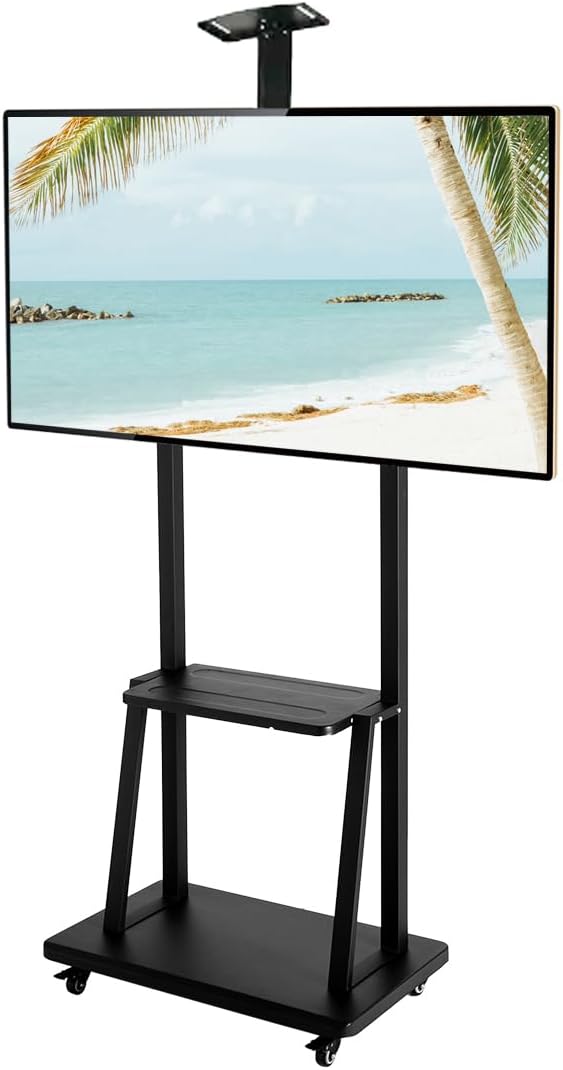 Buy Techzere Adjustable Height Movable Metal TV Trolley Stand Mount ...