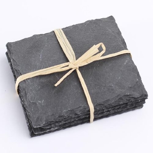 Amazon.com: Package of 8 Real Slate Slab Coasters Tied with Decorative ...