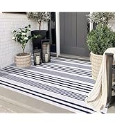 Amazon.com: Grey and White Outdoor Rug 3'x 5' Front Porch Rug Cotton ...