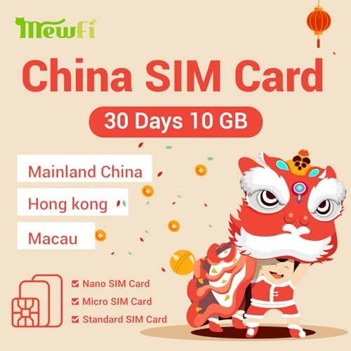 Amazon.com: China SIM Card 30 Days 10 GB for Mainland China, Hong Kong, Macau, Activation ...