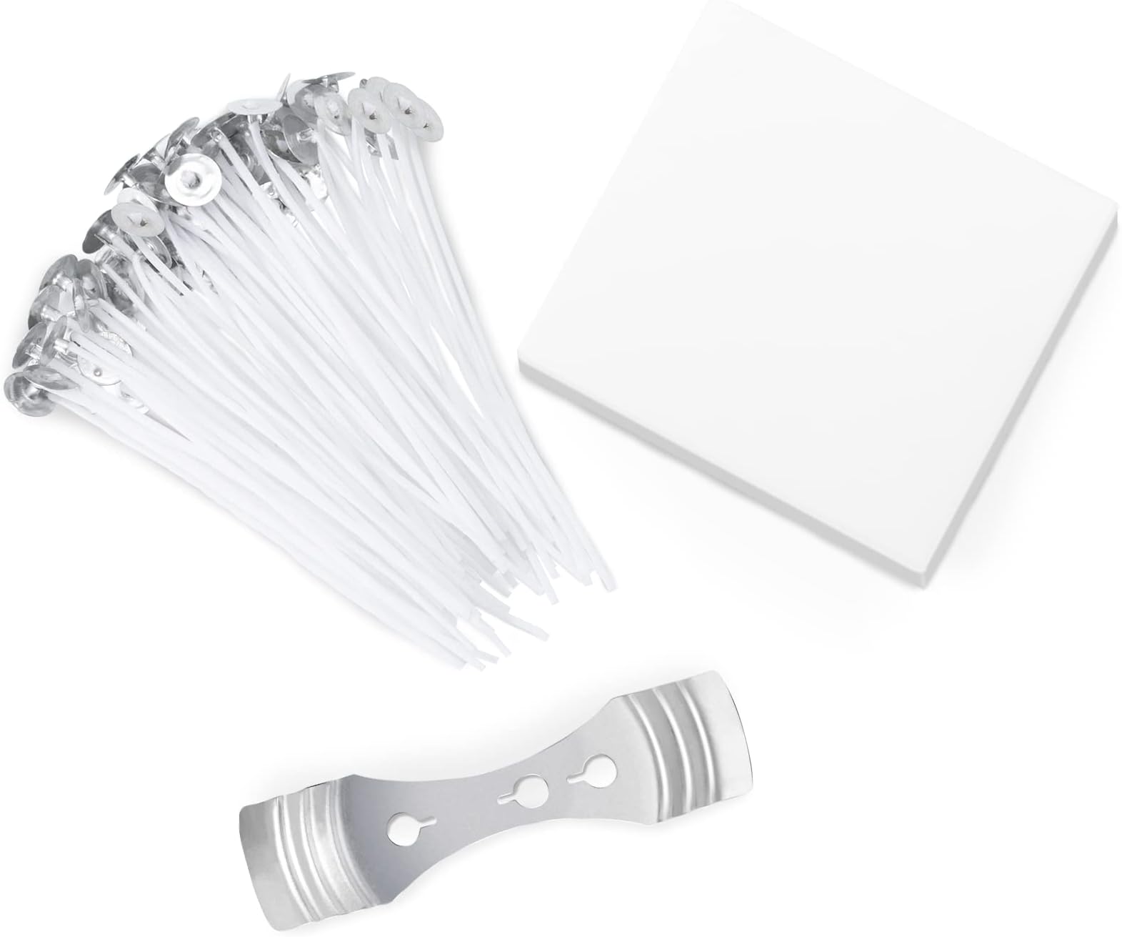 Candle Wicks Kit - 100pcs, Sizes 10cm, 15cm, 20cm, Wax Core Sticker ...
