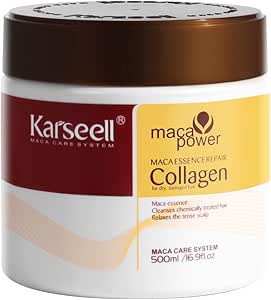 Karseell Maca Power Collagen Hair Repair Mask in Jar for Dry and ...