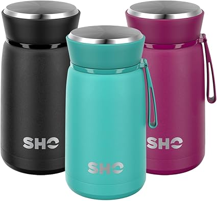 SHO Food Flask - Vacuum Insulated, Double Walled Stainless Steel Food ...