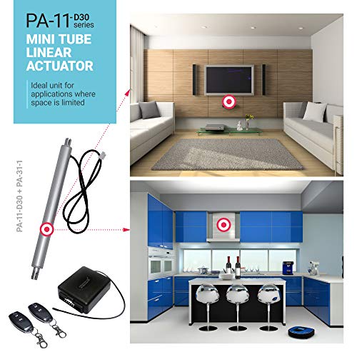 Snapklik.com : 12V Mini Tubular Linear Actuator 24 In 33 Lbs Slim In ...