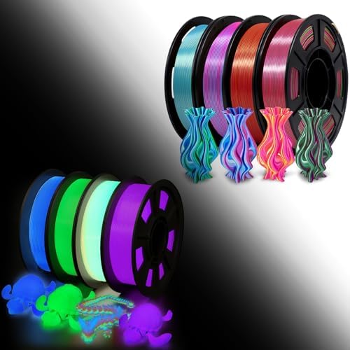 Amazon.com: YOUSU 3D Printer Filament Glow in The Dark PLA Bundle Silk ...