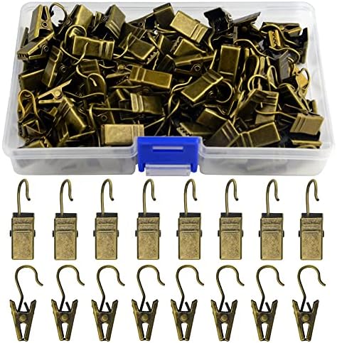 Amazon.com: Coideal Small Bronze Curtain Clips, 100 Pack Metal Brass ...