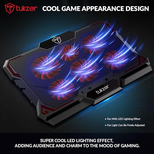 Tukzer RGB Laptop Cooling Pad Stand Riser, Portable Slim Quiet USB ...