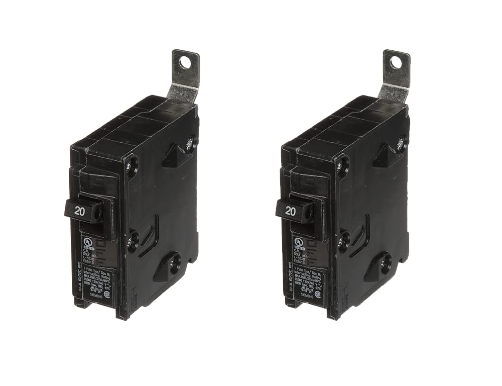 wirenco Pack of 2 - Siemens B120 20A 1P 20-Amp Single Pole 120-Volt Bolt-ON Breaker Bundle by ...