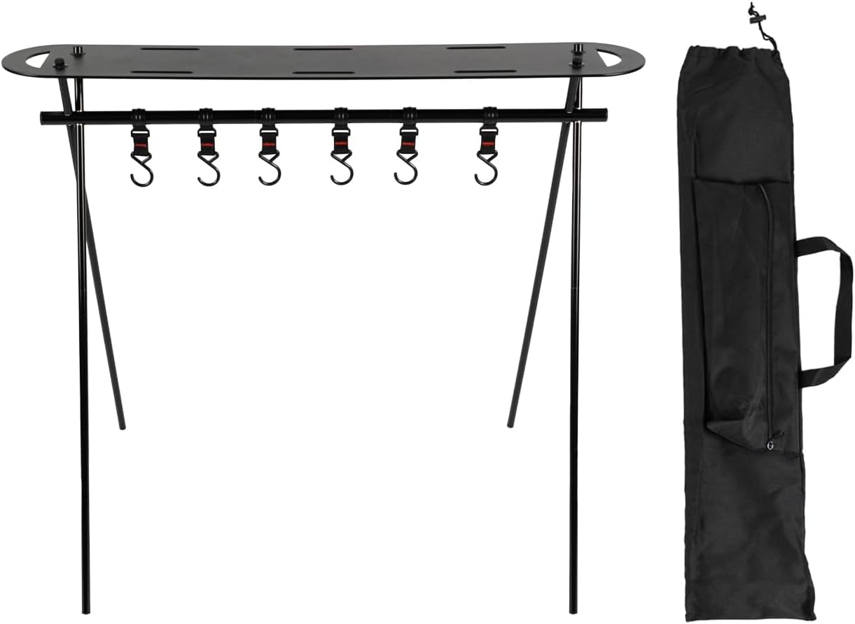 Amazon.com: biosp Camping Cookware Hanging Triangle Rack with Aluminum ...