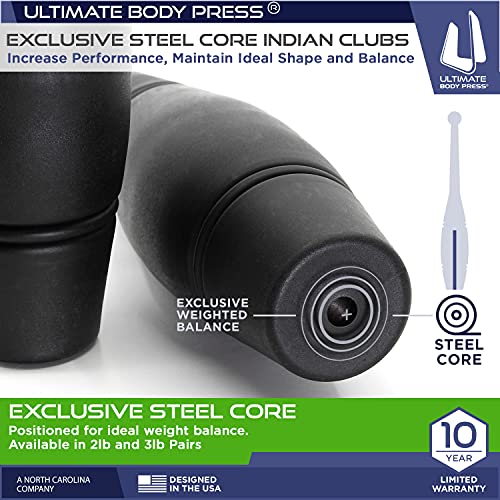 Ultimate Body Press Indian Clubs – Steel Core, 3lb pair – BigaMart
