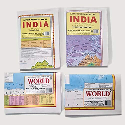 India and World Map Both Political and Physical Map Paper Folded | Non ...