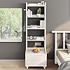 Amazon.com: IOTXY White Bedside Table Bookshelf - 71" Tall ...