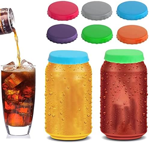 Amazon.com: 6 Pack Silicone Soda Can Lids, LEEFONE 2 Styles Reusable ...