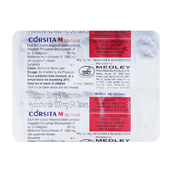 Corsita M 50/1000mg - Strip of 10 Tablets : Amazon.in: Health ...