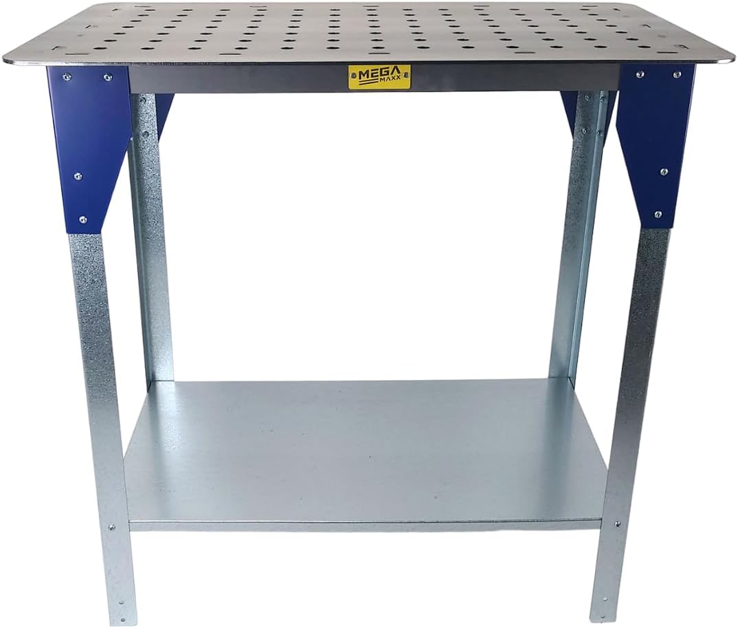 MegaMaxx Steel Tig Welding Table with Bolt Down with 91 Holes for Jigs ...