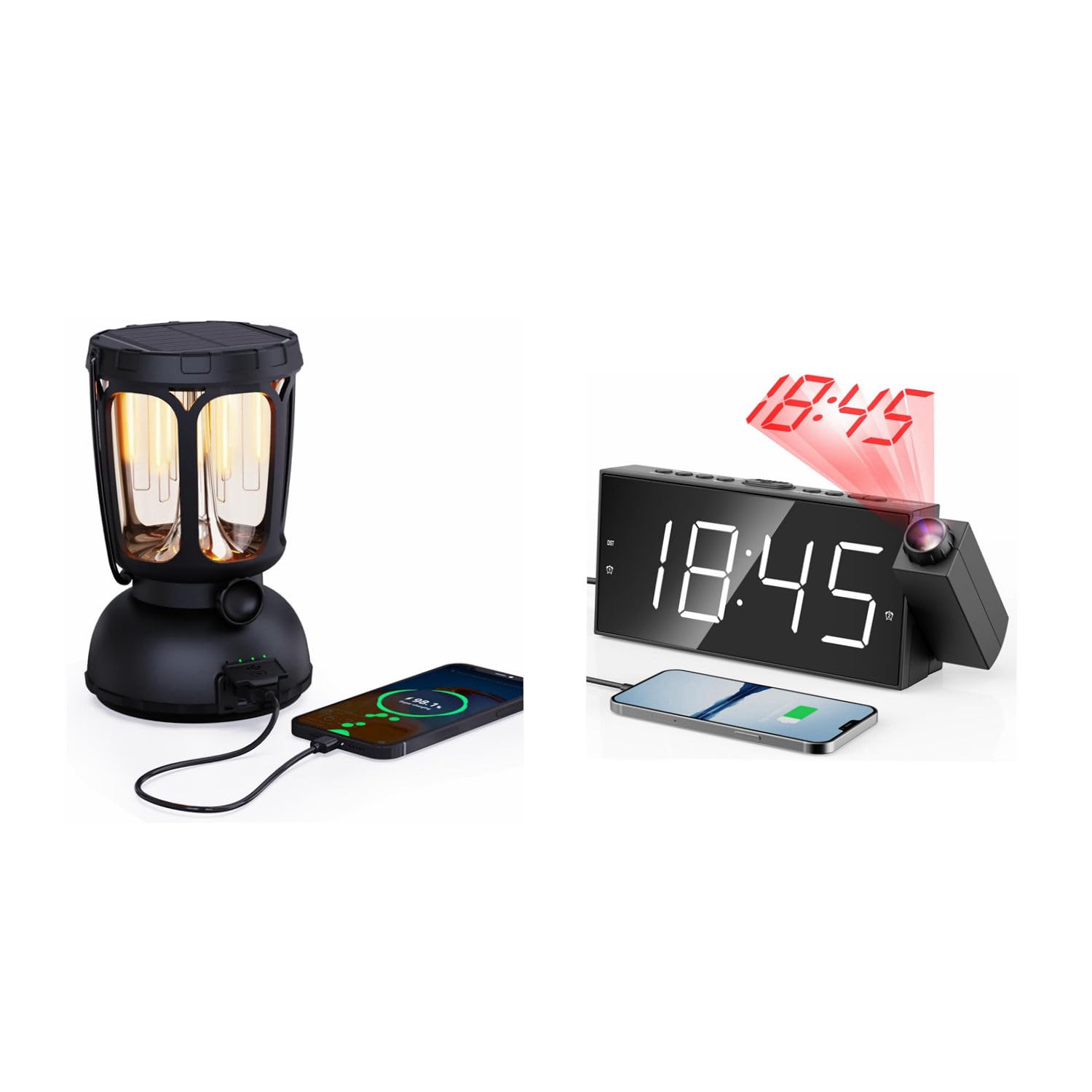 Amazon.com: Mesqool Ceiling Projection Clock & 6000mAh LED Lantern ...