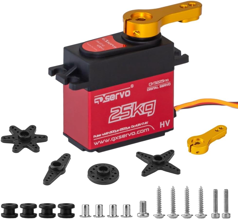 25KG Digital Servo 180° Control Angle High Torque Metal Gear Steering ...