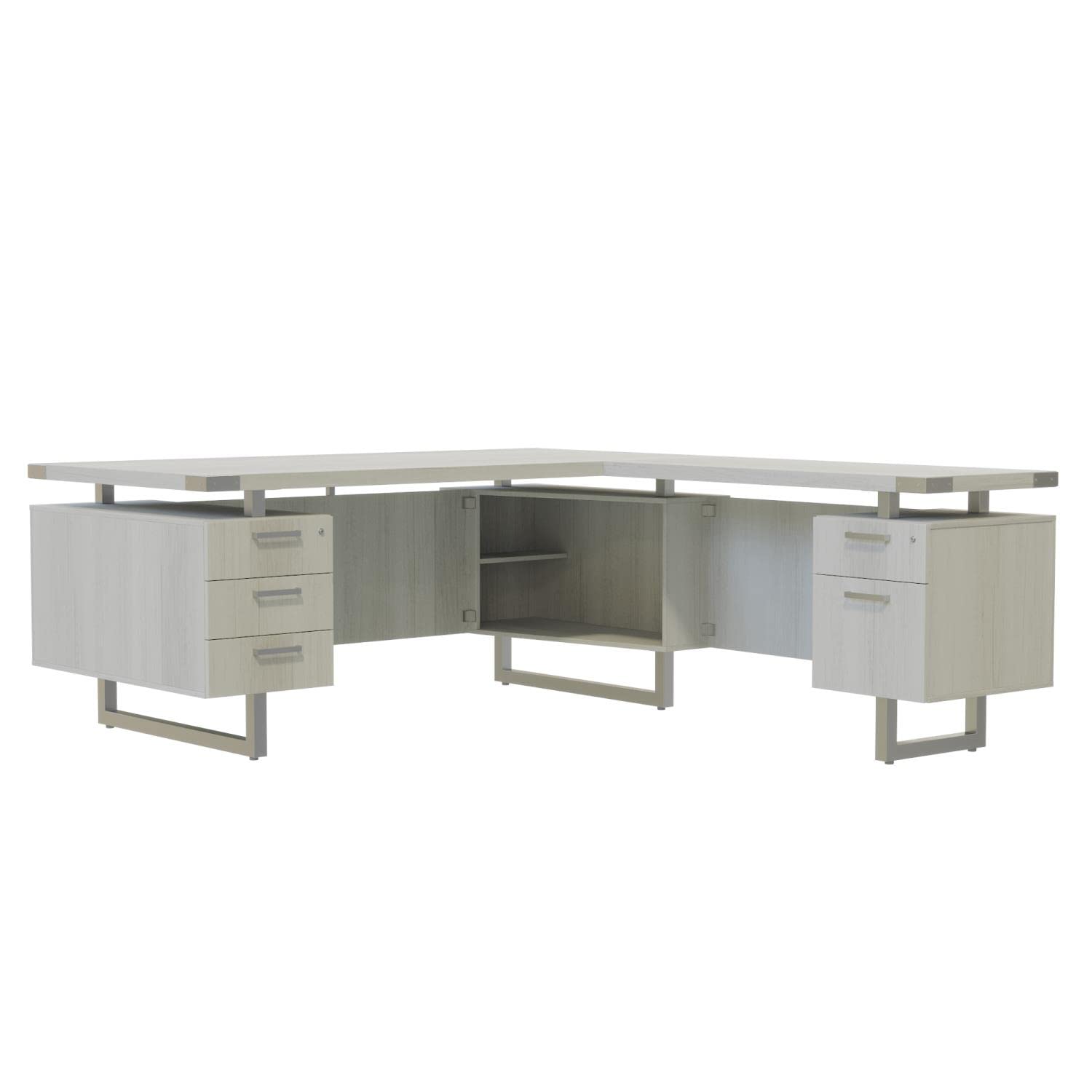 Amazon.com: Safco Mirella L-Shaped Configuration Desk, BBB/BF : Home ...