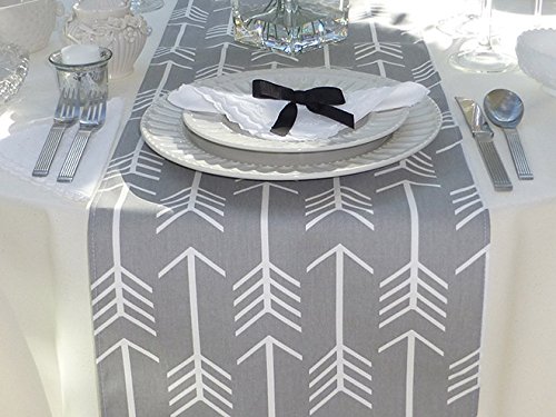 Amazon.com: Appleberry Attic Arrows Table Runner Collection (Grey ...