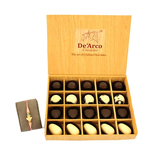 De'arco Chocolatier Dark Chocolate Gift Box, 233 Grams, 20 Pieces ...