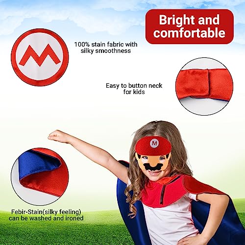 Dearlan Super Mario Costume Set for Teen-agers Including Mario Cape and ...