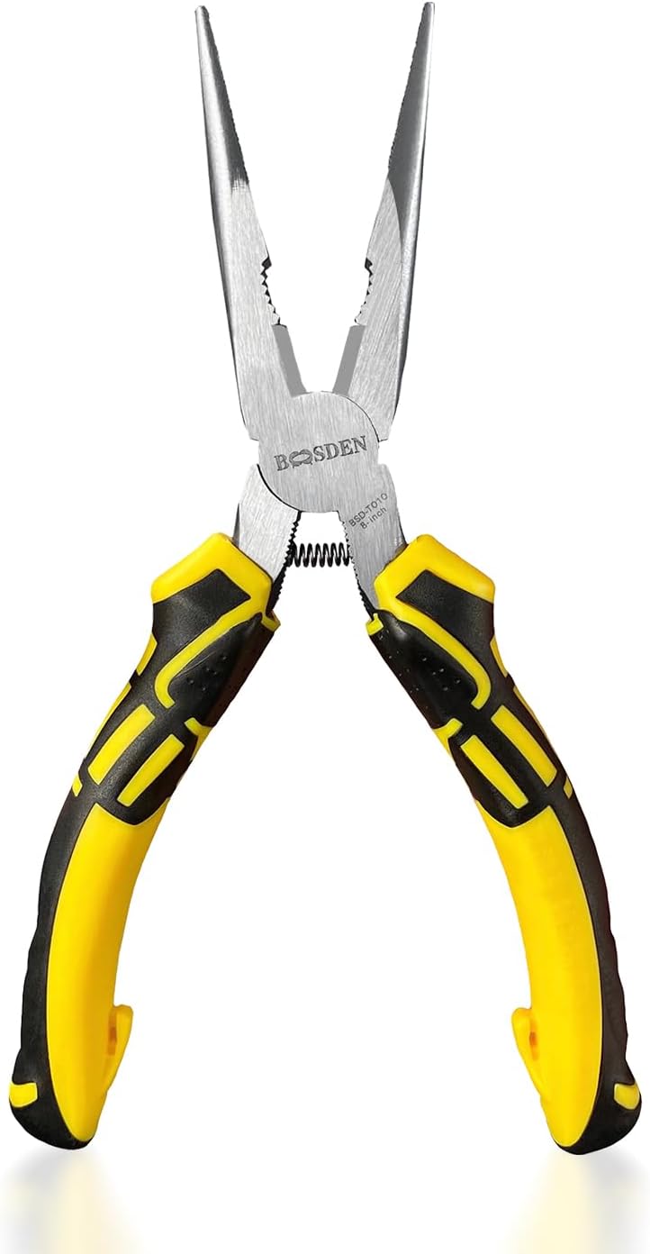 Outeels Long Nose Pliers 8 inch - Precision Needle Nose Pliers with ...