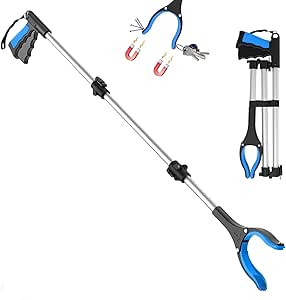 Amazon.com: Grabber Reacher Tool, 44 Inches, Foldable, Heavy Duty, Anti-Slip Rotating Jaw with ...