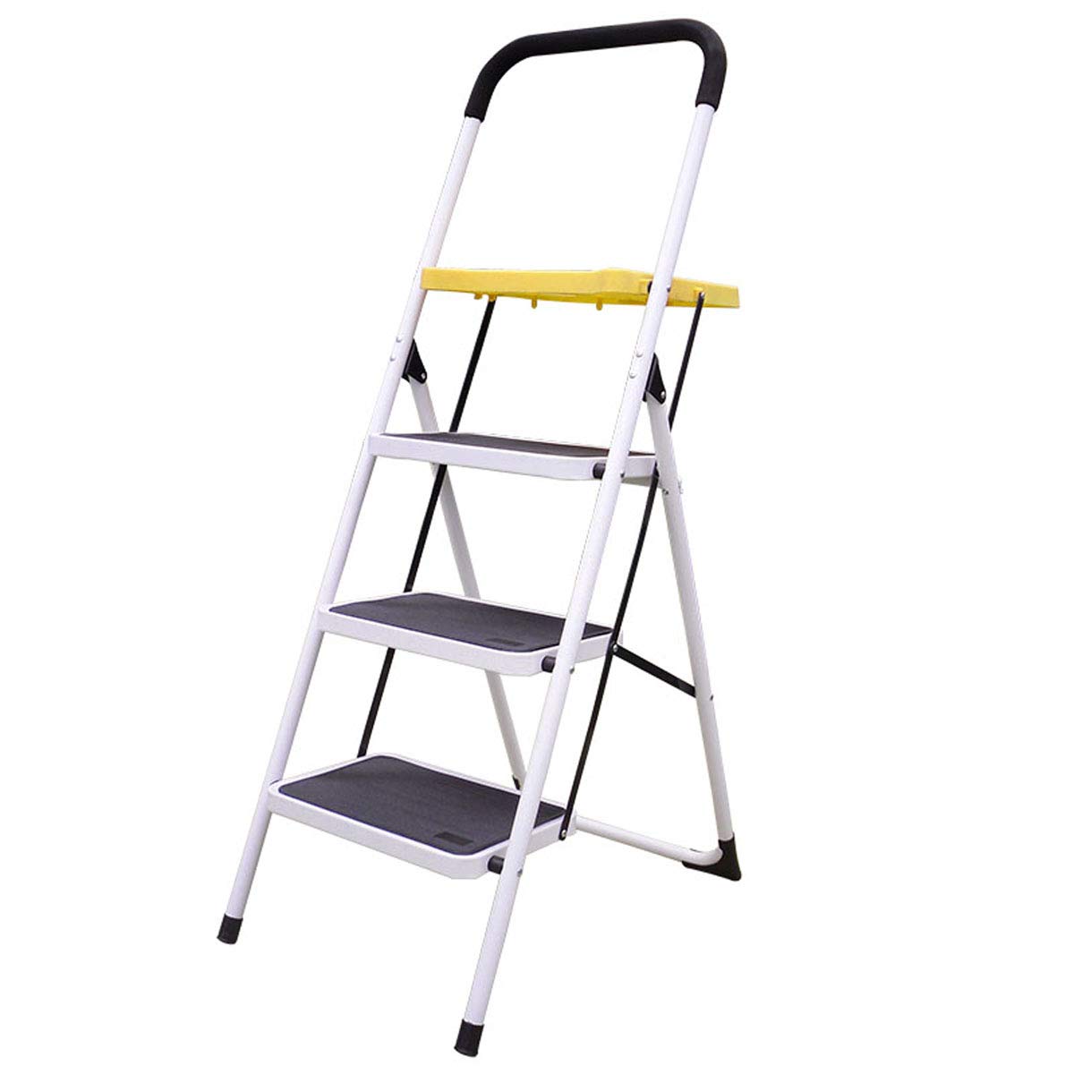 Stanz (TM) 3 Steps Steel Ladder with Tool Tray and Hand Grip, Three ...